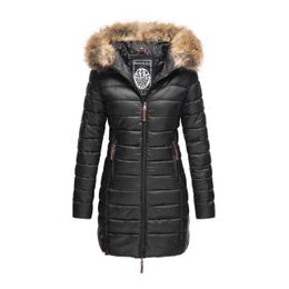 Marikoo Damenjacke Rose mit Steppdesign & abnehmbarem Kunstfellkragen