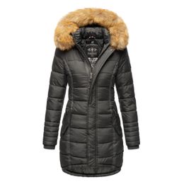 Navahoo Damen Winterjacke Papaya &ndash; Figurbetont, Warm & Mit Abnehmbarem Kunstfellkragen