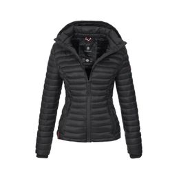 Marikoo Damen Steppjacke Samtpfote mit abnehmbarer Kapuze & Rippb&uuml;ndchen