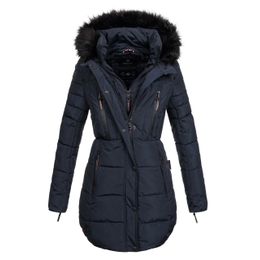 Marikoo lange Damen Winterjacke Moonshine mit Kunstfellkragen & Teddyfutter