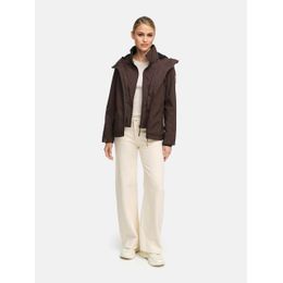 Marikoo Damen &Uuml;bergangsjacke Erdbeere mit Doppelkragen & Fleece-Innenfutter