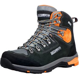 GUGGEN Mountain Herren Wanderschuhe Leder Schwarz