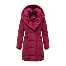 Marikoo Damen Steppmantel Virenaa mit Layer-Look & warmem Fleecefutter