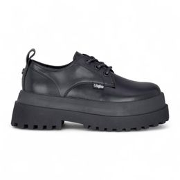 Buffalo Damen-Derbyschuhe, schwarz, mit Schn&uuml;rung und Plateau &ndash; Pluto