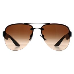 Prada Sport PS55YS 5AV02P Sonnenbrille mit Farbverlauf in Gunmetal Braun