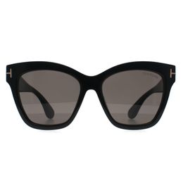 Tom Ford Elvira FT1217 01A gl&Atilde;&curren;nzend schwarz grau mit hellem Spiegel Sonnenbrille