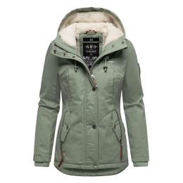 Marikoo Damen Winterjacke mit Teddyfell-Innenfutter & Kapuze