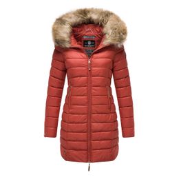 Marikoo Damenjacke Rose mit Steppdesign & abnehmbarem Kunstfellkragen