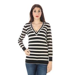 Fred Perry Gestreifter V-Ausschnitt Merinowollpullover