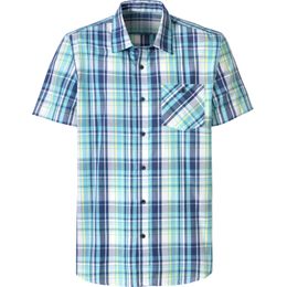 Catamaran Herren Kurzarm-Hemd jeansblau-gelb-kariert, Gr&ouml;&szlig;e 39/40