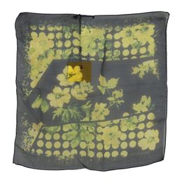 Blumen-Seidenschal mit gelben Punkten