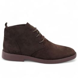 Braune Premium Chukka-Stiefel aus Wildleder im Desert-Stil f&uuml;r Herren