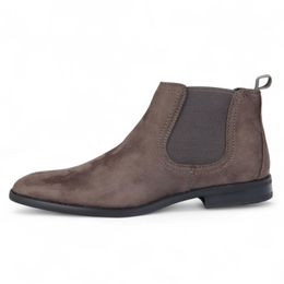 Herren Chelsea Boots aus Wildleder in Grau mit echtem Lederfutter