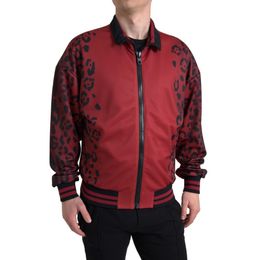 Dolce & Gabbana Leopard Bomberjacke Rot