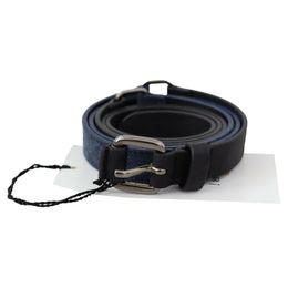 Costume National Wendbarer Leder-G&uuml;rtel Blaues Canvas