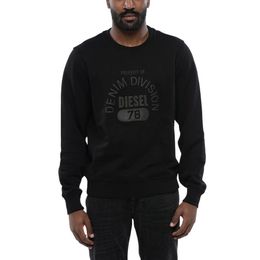 Diesel Unisex Erwachsene Division Logo Denim Sweatshirt (Schwarz)