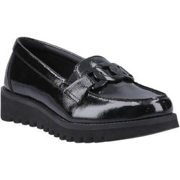 Hush Puppies Francis Loafer Patent M&auml;dchenschwarze Slipper Aus Leder