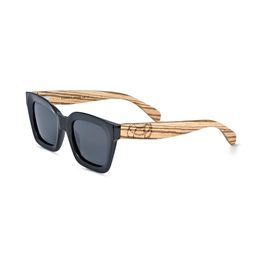 Earth Wood Antalya Polarisierte Sonnenbrille - Zebra/Grau