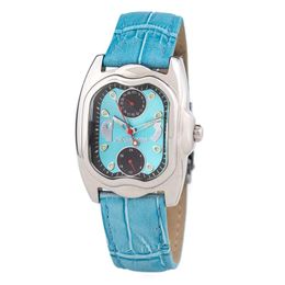 Chronotech Analog Uhr mit hellblauem Lederarmband Ct7220l04ac