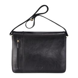 Schwarze Laptoptasche aus echtem Leder &ndash; Astor
