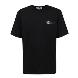 Schwarzes T-shirt Mit Moschino-logo-patch
