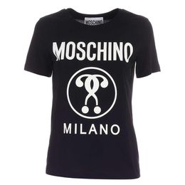 Moschino - Schwarzes T-shirt Mit Doppeltem Fragezeichen