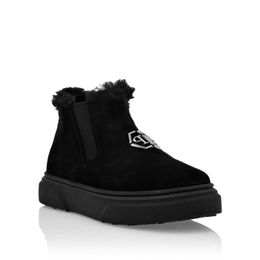 Philipp Plein Eco Shearling Suede Anckle Boots