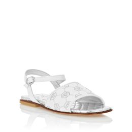 Philipp Plein Satin Flat Sandals Monogram Strass