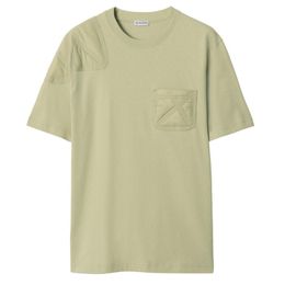 Burberry - T-Shirt aus Jersey mit Eins&auml;tzen in J&auml;gergr&uuml;n