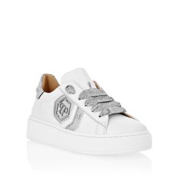 Philipp Plein Leather Lo-Top Sneakers Hexagon