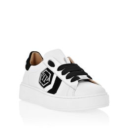 Philipp Plein Leather Lo-Top Sneakers Hexagon