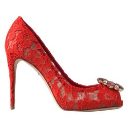 Dolce & Gabbana Spitzen Peeptoe Pumps mit hohem Absatz