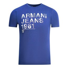 Armani Jeans - T-shirt &bdquo;1981" In Blau Mit Logo