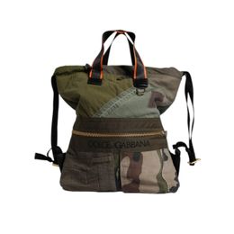 Dolce & Gabbana Milit&auml;rgr&uuml;ner Patchwork-Rucksack