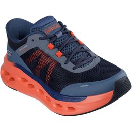 Skechers Performance Max Cushioning Glide Step Herren Sneaker In Marineblau/Orange