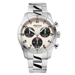 Alpina Startimer Pilot Herren Silberuhr AL-372WB4S26B
