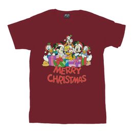 Disney - "Mickey Mouse and Friends" T-Shirt f&uuml;r Herren (Burgunderrot)