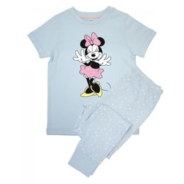 Disney - Schlafanzug mit langer Hose f&uuml;r M&auml;dchen kurz&auml;rmlig (Babyblau)
