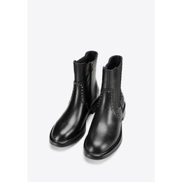 Wittchen Damen-Chelsea-Boots aus Leder mit Ziernieten, schwarz, Naturleder