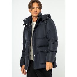 Wittchen Herren-Stepp-Daunenjacke mit Kapuze, Marineblau, Nylon