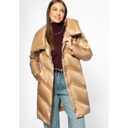 Wittchen Damen-Daunenjacke mit Stehkragen, goldfarbenes Nylon