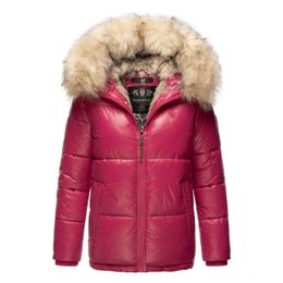 Navahoo Premium Damen Winterjacke Tikunaa &ndash; Puffer Look, Warm & Mit Kunstfellkragen