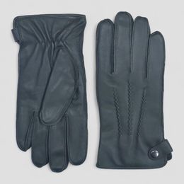Herrenhandschuhe aus olivgr&uuml;nem italienischem Leder, warm gef&uuml;ttert mit Wolle, f&uuml;r Winter, Radfahren, Autofahren und Freizeit