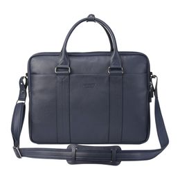 Echtes Leder Marineblau Laptop Business Aktentasche B&uuml;ro Arbeit Reisetasche - Sutton