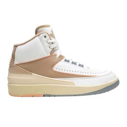 Nike - "Air Jordan 2 Retro" Sneaker f&uuml;r Herren, Leder (Wei&szlig;/Hellbraun)