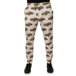 Dolce & Gabbana Vintage Auto Druck Freizeit-Hosen