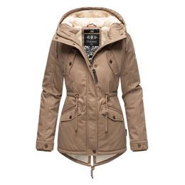 Marikoo Damen Winterjacke Manolya mit Teddyfellfutter & Baumwoll-Obermaterial