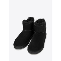 Wittchen Damen-Ankle-Boots aus schwarzem Wildleder mit Schnalle
