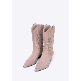 Wittchen Damen-Cowboystiefel aus Wildleder, beige, zum Hineinschl&uuml;pfen
