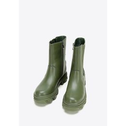 Wittchen Damen-Plateau-Stiefel aus Leder, Gr&uuml;n, Naturleder